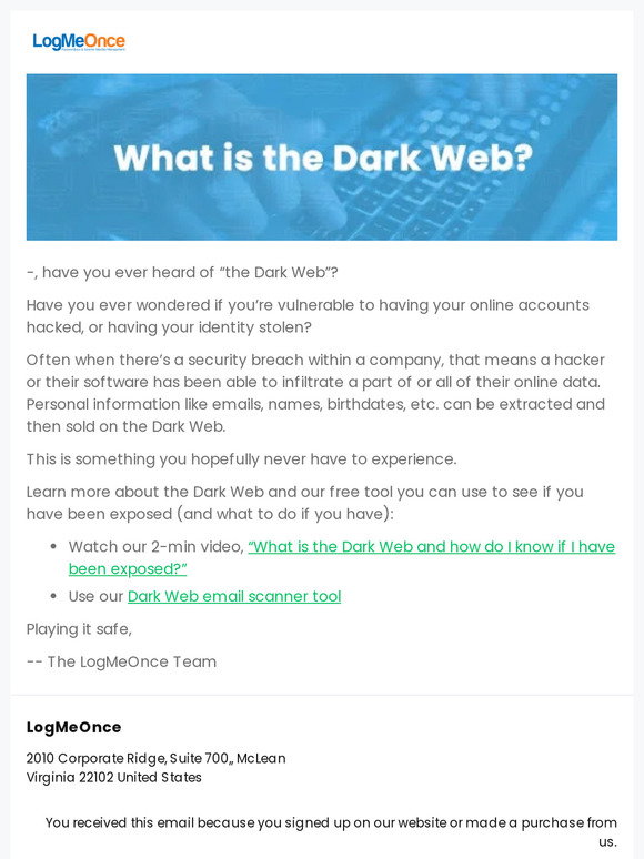 LogMeOnce: How to find if you’ve been exposed in the Dark Web | Milled