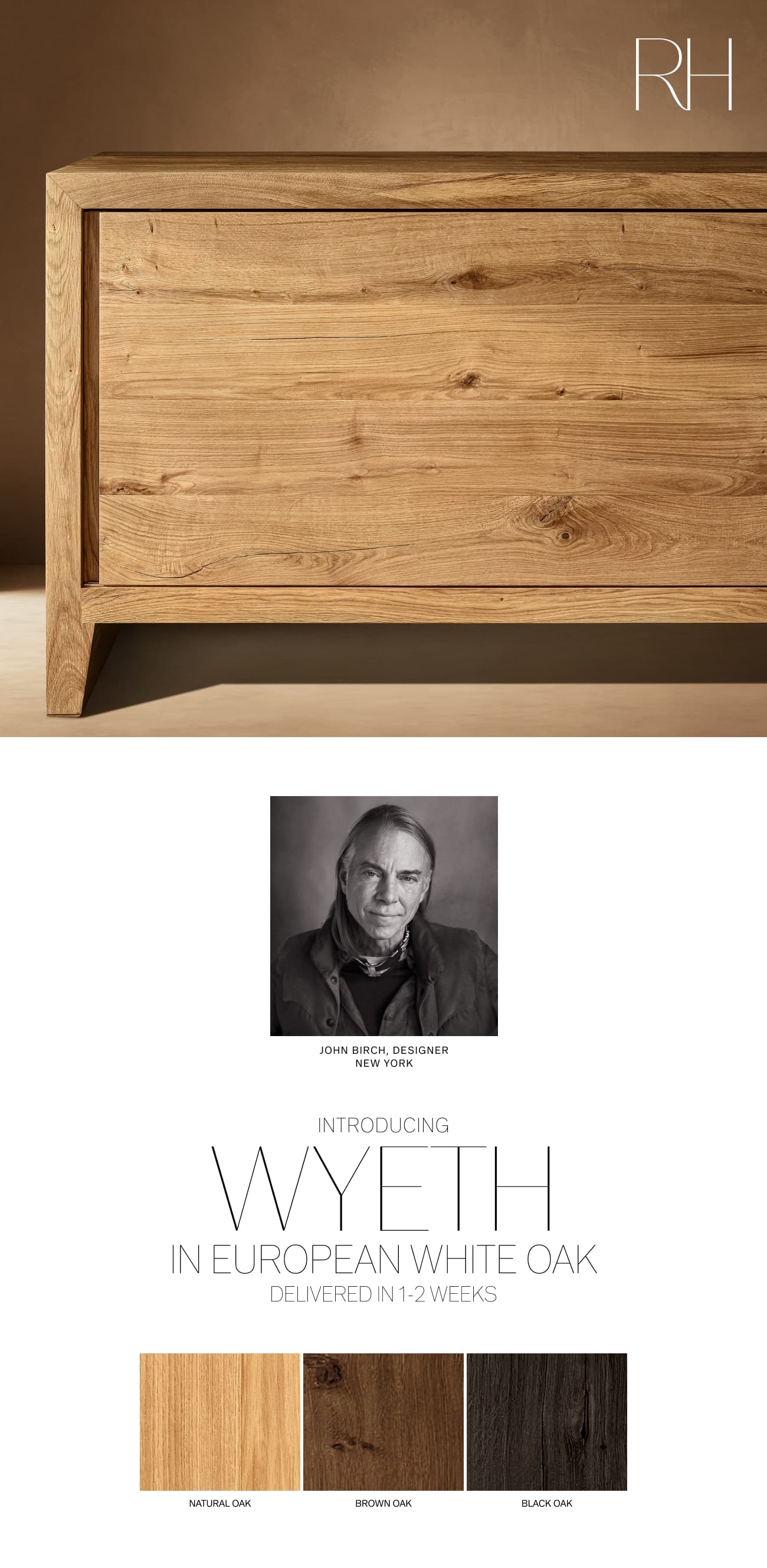 RH: Discover the New Wyeth Oak Collection | Milled