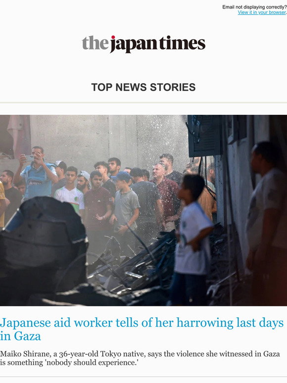The Japan Times: Today's top news: Japanese aid worker tells of her ...