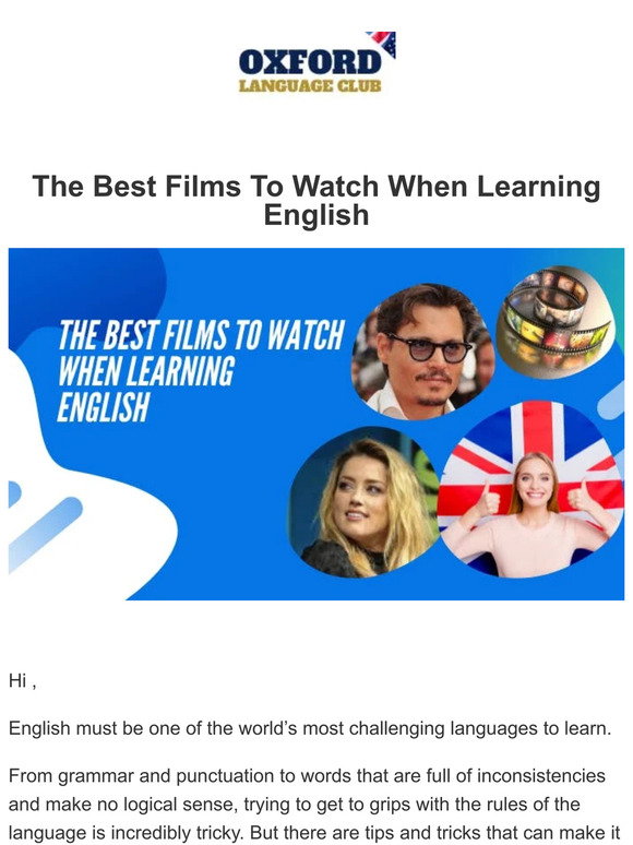 Oxford Language Club: The Best Films To Watch When Learning English ...