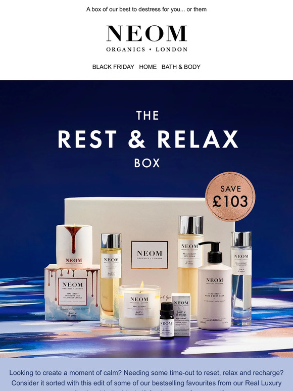 NEOM: Save £103 on The Rest & Relax Box | Milled