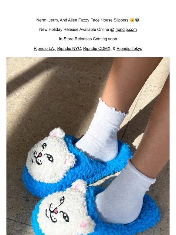 RIPNDIP: New Plush Fuzzy House Slippers 🐱 | Milled