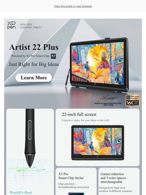 XPPEN TECHNOLOGY CO: XPPen Unveils Large Drawing Display Artist 22 Plus ...