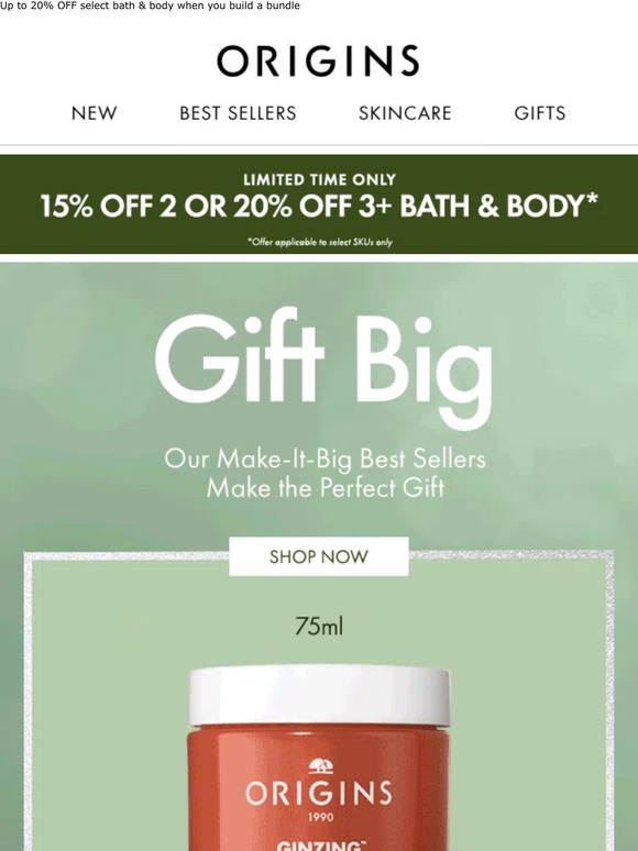 Origins: Gift BIG With XL Sizes Of Our Best Sellers! | Milled