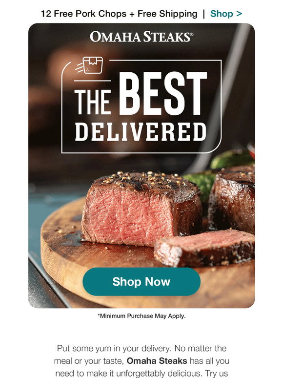 Omaha Steaks: Stop, chop, & roll with 12 FREE pork chops! | Milled