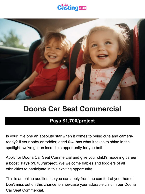 KidsCasting: Doona Car Seat Ad: Babies & Toddlers Wanted! | Milled