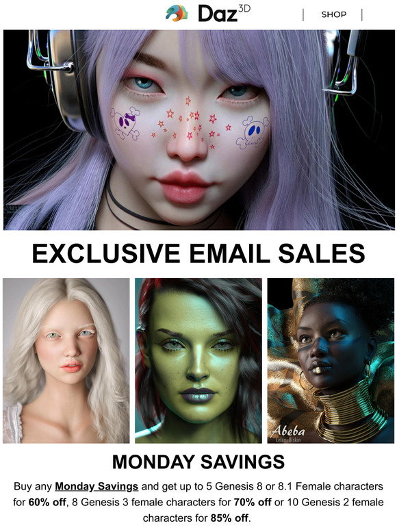 DAZ 3D: Exclusive Savings: New and Legacy Characters! | Milled