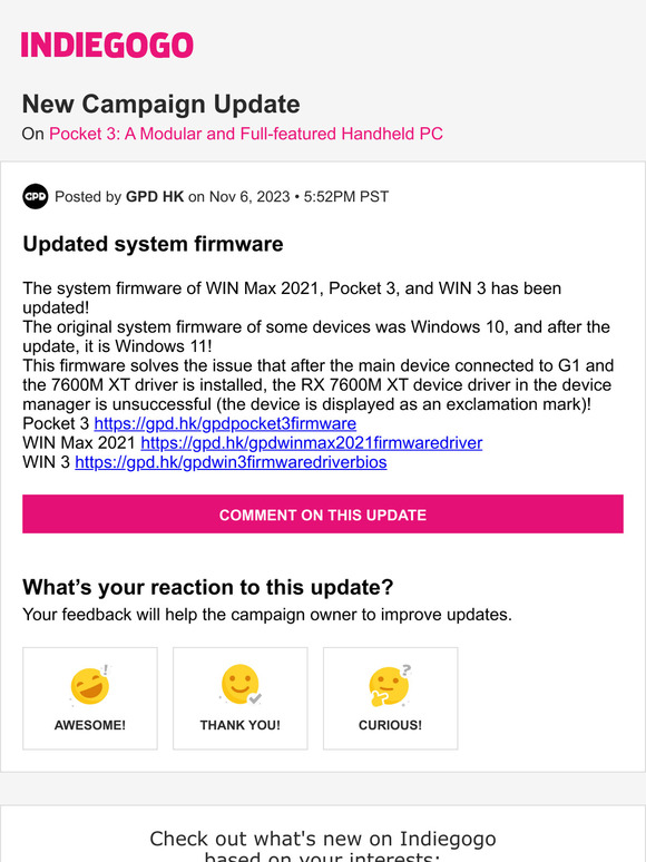 Indiegogo: 📢 Update #53 from Pocket 3: A Modular and Full-featured ...