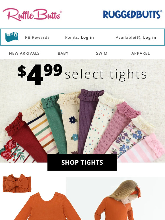 RuffleButts: 👀 $4.99 Tights for EVERY outfit inside! | Milled