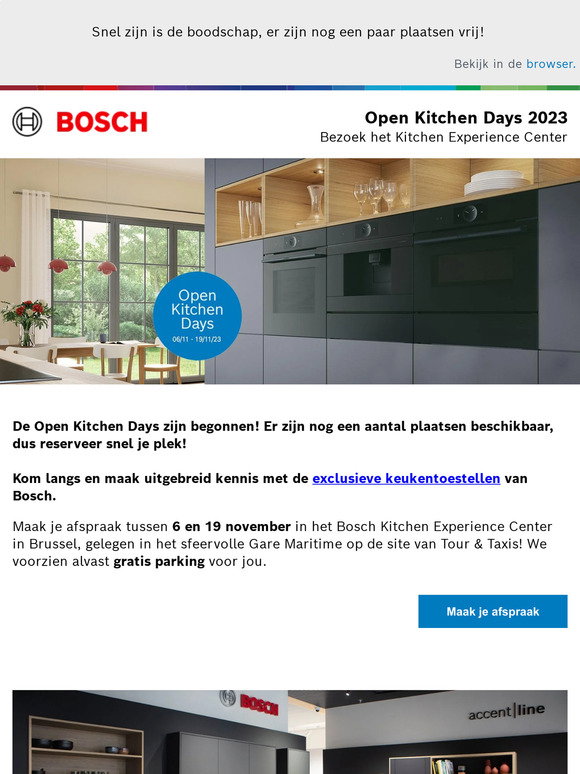 Bosch: Open Kitchen Days: er zijn nog een aantal plaatsen beschikbaar ...
