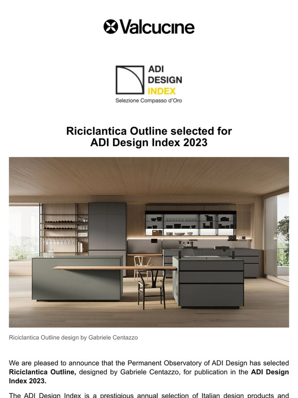 Valcucine: Riciclantica Outline selected for ADI Design Index 2023 | Milled