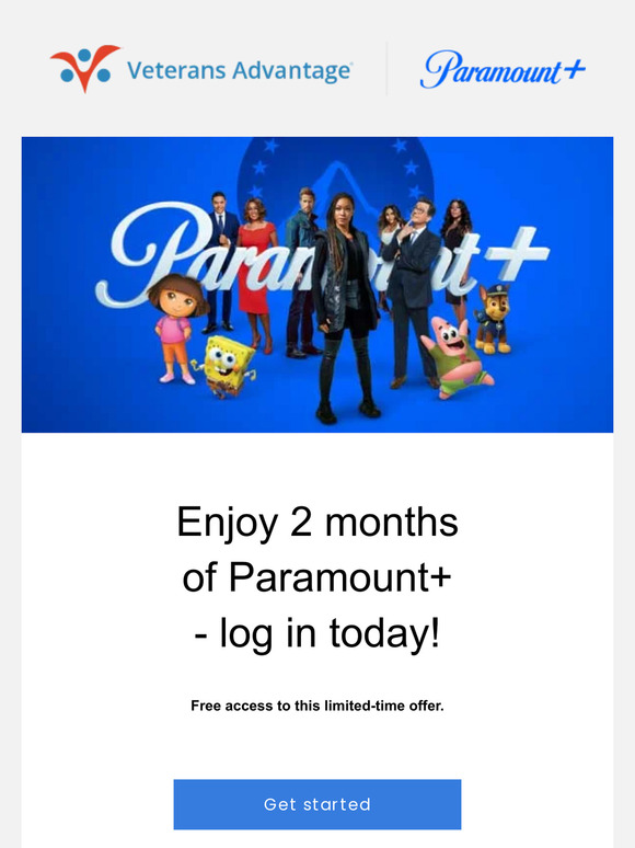 Veterans Advantage: Benefits Alert: Get 2 free months of Paramount+ ...