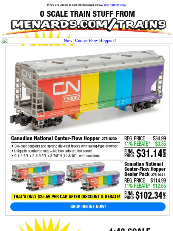 Menards: New! Canadian National Hopper + 1956 Trucks! | Milled