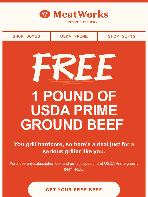 Meatworks: 🍔 Get FREE Prime Ground Beef! | Milled
