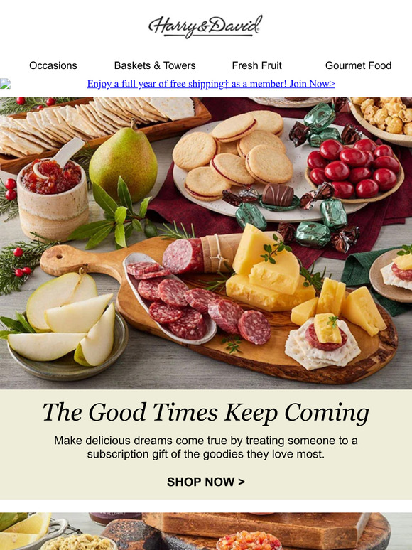 Harry & David: Here's a unique gift: gourmet subscriptions. | Milled