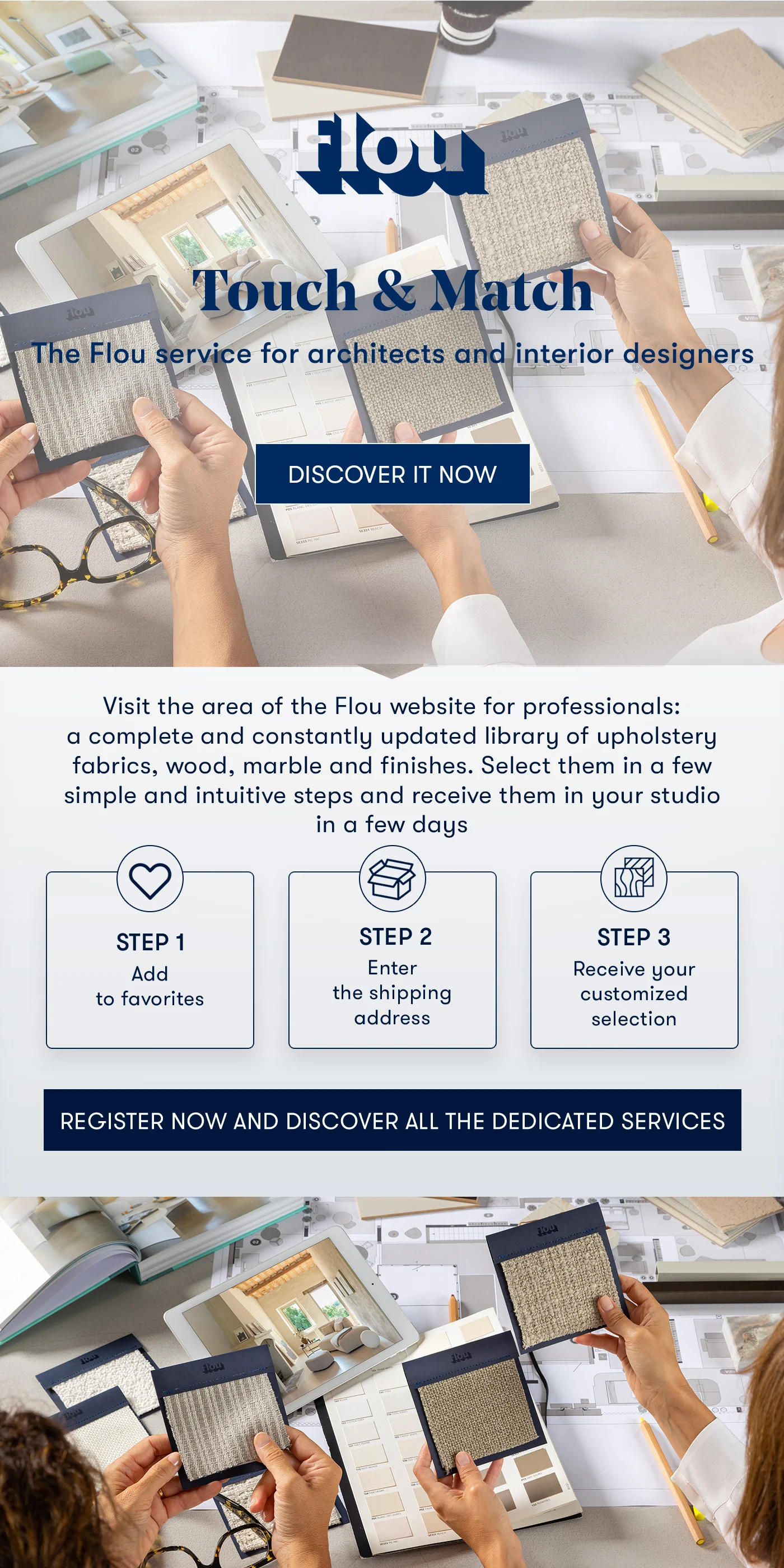 Archiproducts: Touch & Match: the Flou service for architects and interior designers | Milled