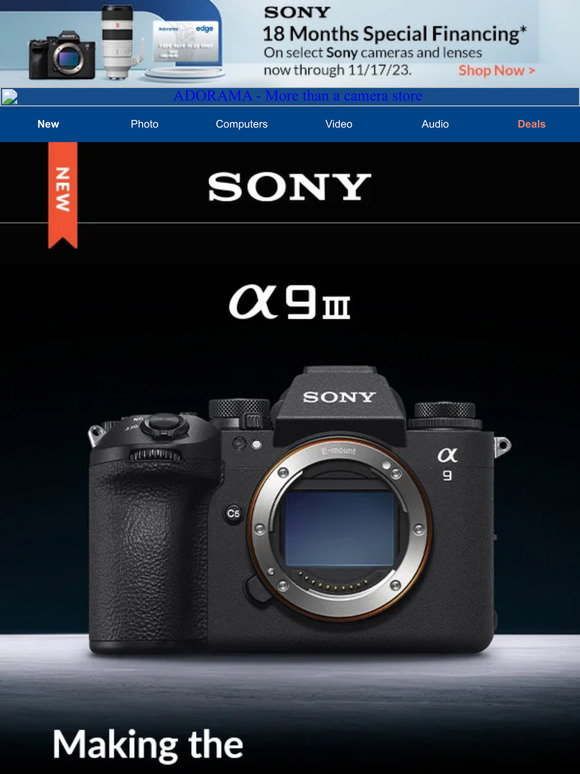 Adorama: Sony Announced a9 Mark III with World's First Global Shutter ...