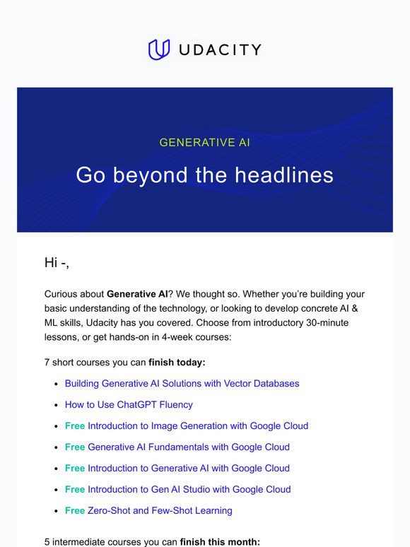 Udacity: Hot courses in Generative AI | Milled