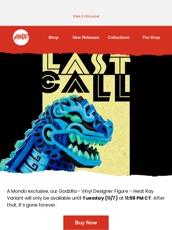 Mondo: URBAN AZTEC GODZILLA - Heat Ray variant - LAST CALL | Milled