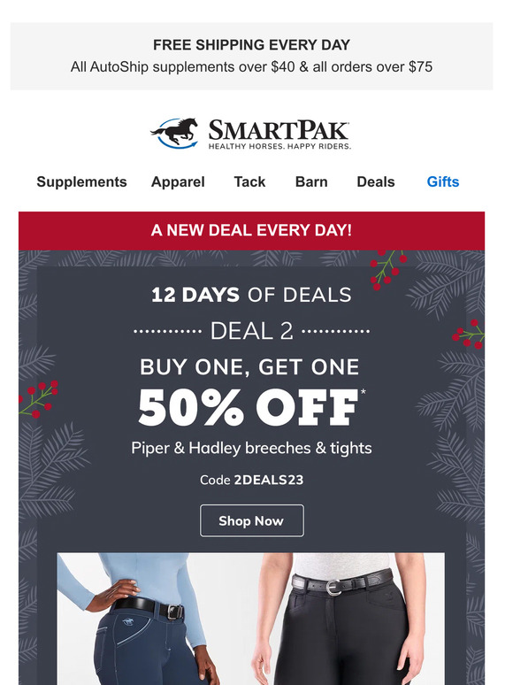 SmartPak Equine: Deal 2: BOGO 50% Off Piper & Hadley Breeches & Tights ...
