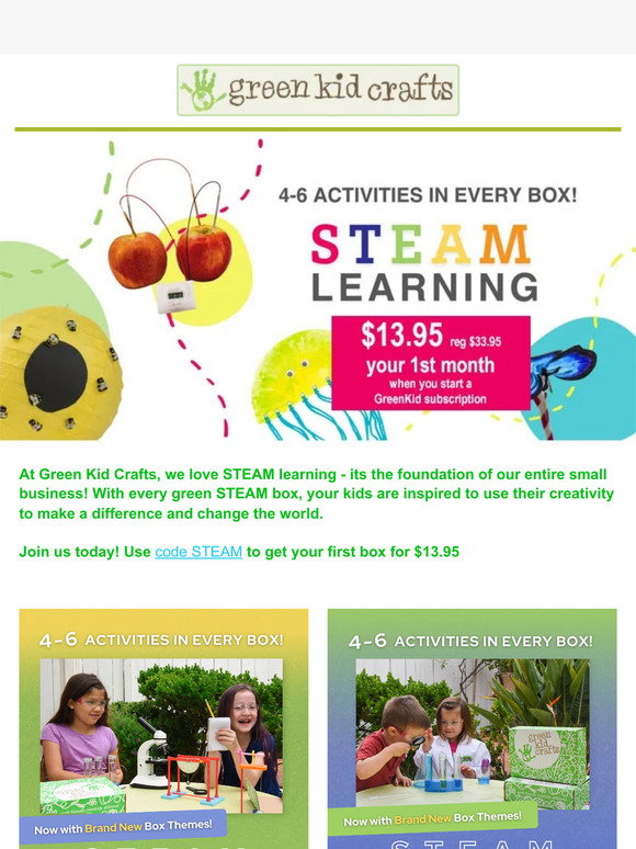 Green Kid Crafts: 🎨🔭Celebrate STEAM Day with Savings! | Milled