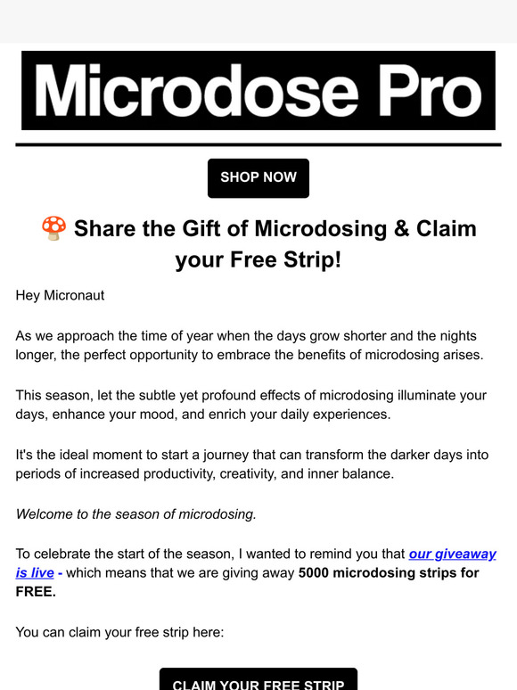 Microdose NL: 🍄 We’re Live: Claim your Free Strip! | Milled