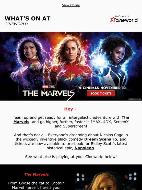Cineworld: Team up for an intergalactic adventure with The Marvels ...
