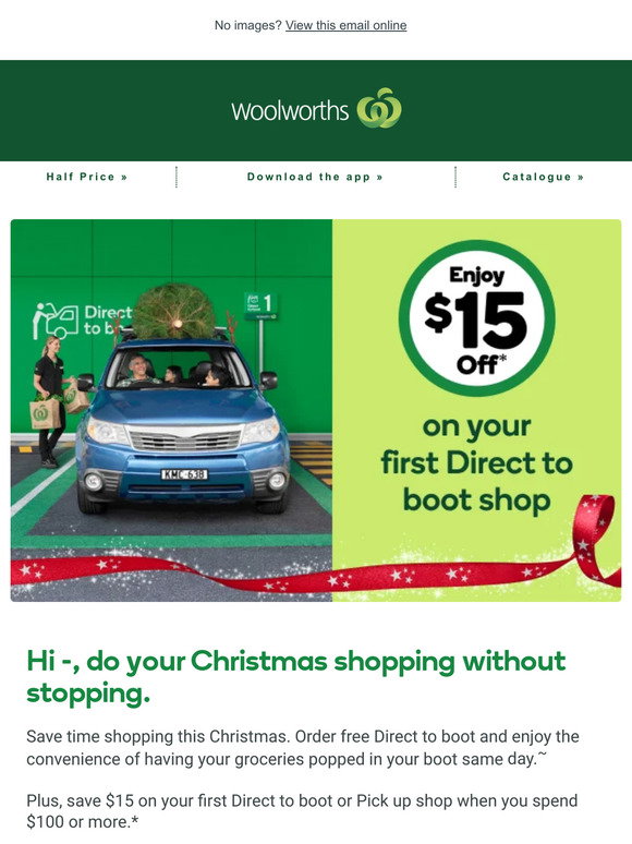 Woolworths: —, enjoy $15 off with Direct to boot* 🎁 | Milled