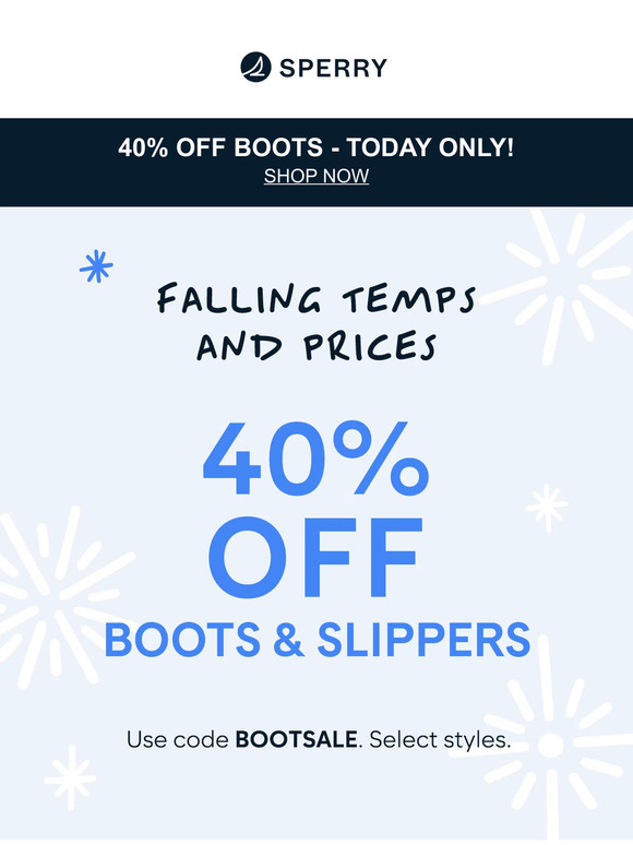 Sperry: 40% off styles for inside AND outside. Slippers and boots on sale! | Milled
