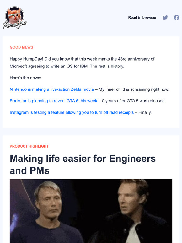 Product Hunt: 😺 Engineers 🤝 PMs | Milled