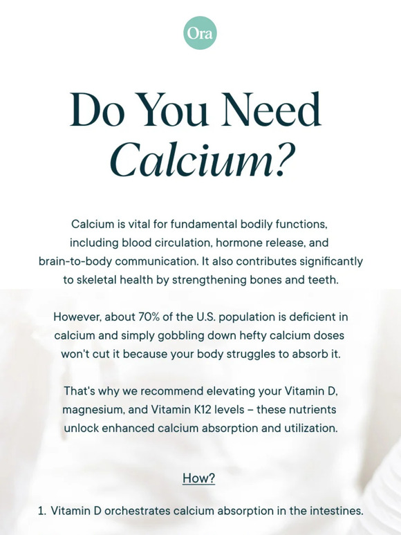 Ora Organic: Do You Need Calcium? | Milled