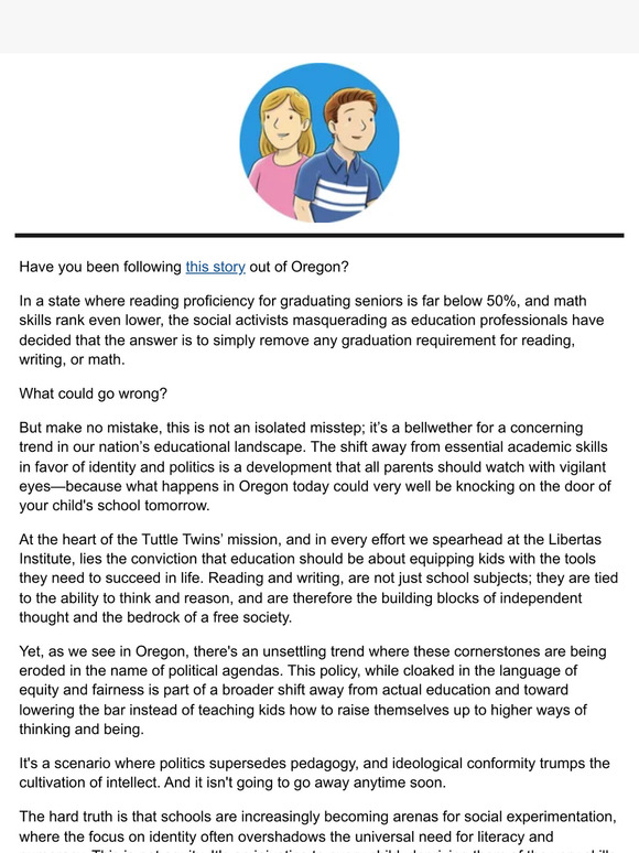 Tuttle Twins: Oregon's New Graduation Standards: A Red Flag for All ...