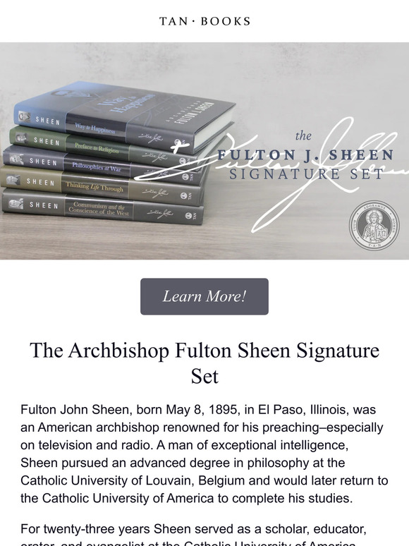 TAN Books: Add the Fulton Sheen Signature Set to Your Library | Milled