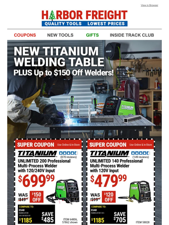 Harbor Freight: Don’t Miss Hot NEW Welding COUPONS! | Milled