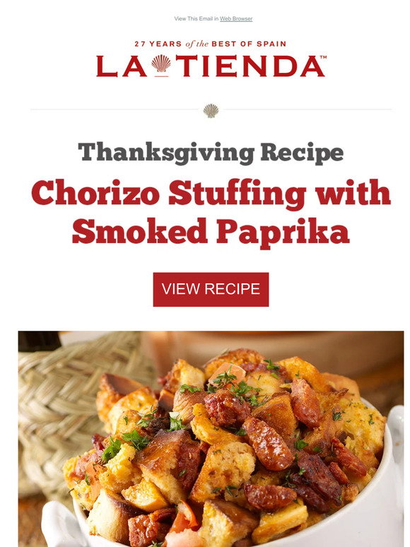 La Tienda: Chorizo Stuffing Recipe for Thanksgiving, with Smoked ...