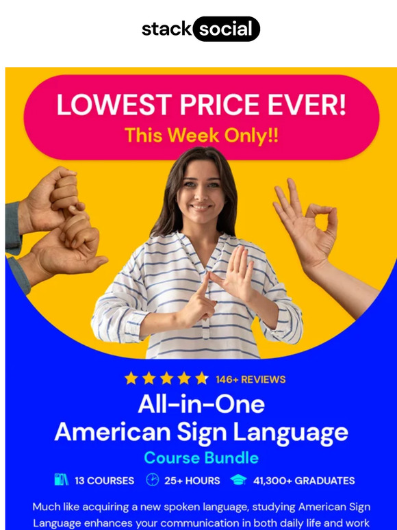 StackSocial: Learn ASL With This $16 EDU Bundle! 🤛🤌🤞 | Milled
