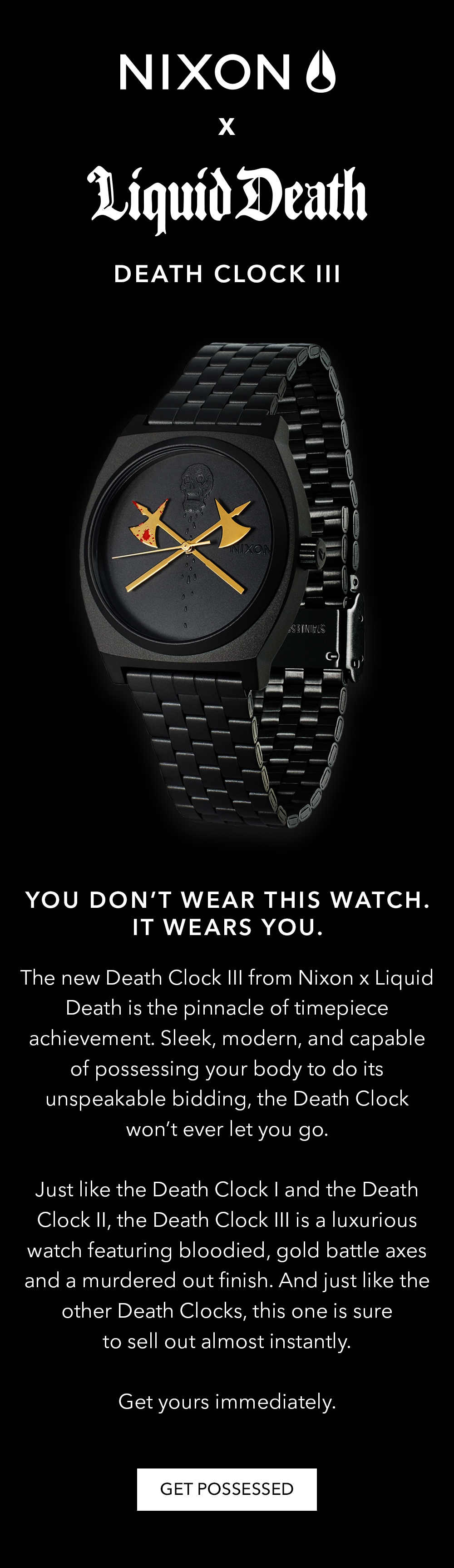 Nixon: Liquid Death x Nixon: The Death Clock III | Milled