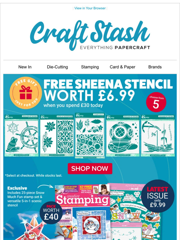 Craft Stash: FREE Stencil When You Spend £30 TODAY ONLY! | Milled