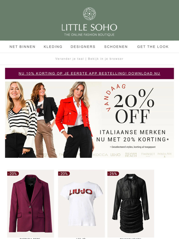 littlesoho: Vandaag: 20% korting op Italiaanse merken | Milled