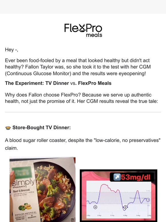 FlexPro Meals: Fallon’s Food Experiment: TV Dinner vs. FlexPro Meals ...