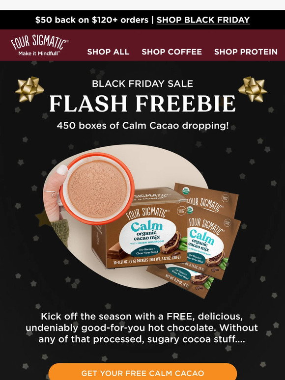 Four Sigmatic: Flash Freebie: The next 450 orders get a FREE Calm Cacao ...