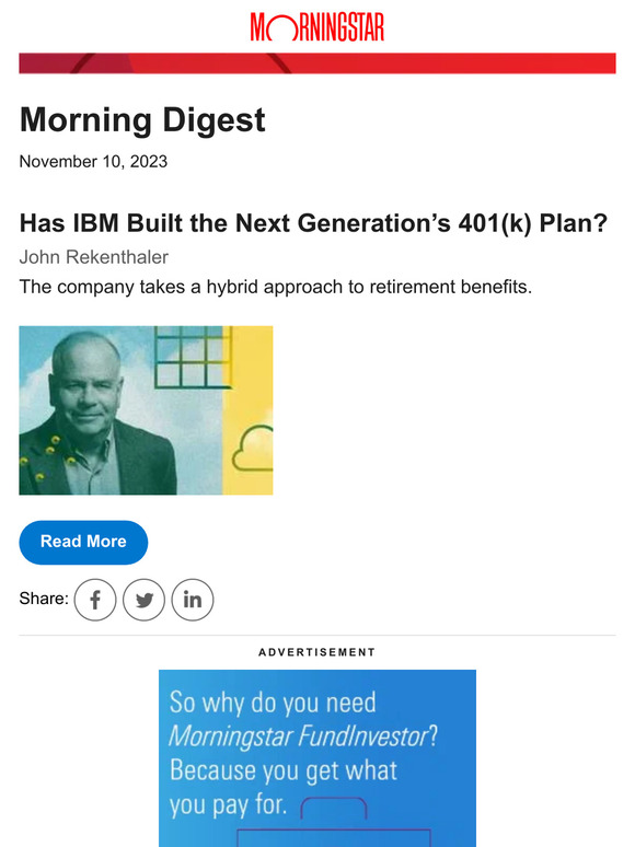 Morningstar: Has IBM Built the Next Generation’s 401(k) Plan? | Milled