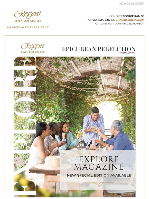 Regent Seven Sea Cruises: NEW Explore Magazine: Epicurean Perfection ...