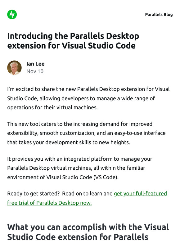 Parallels: [New post] Introducing the Parallels Desktop extension for ...