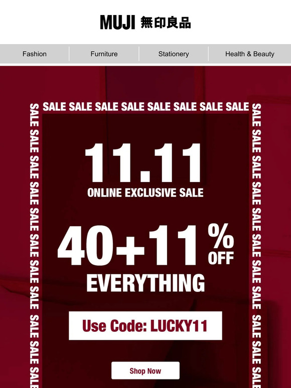 MUJI: Shop 40+11% OFF EVERYTHING🤩 | Milled