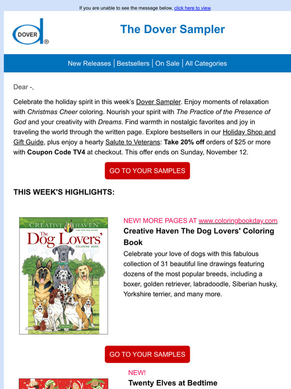 Dover Publications: Dover Sampler: Christmas Cheer, Counting Elves + 20 ...