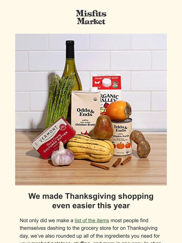 Misfits Market: The Top 5 Most-Forgotten Thanksgiving Items + What’s in ...