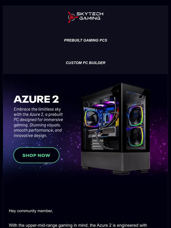 Skytech Gaming: Unlock your gaming prowess with our epic Azure 2 PC ...