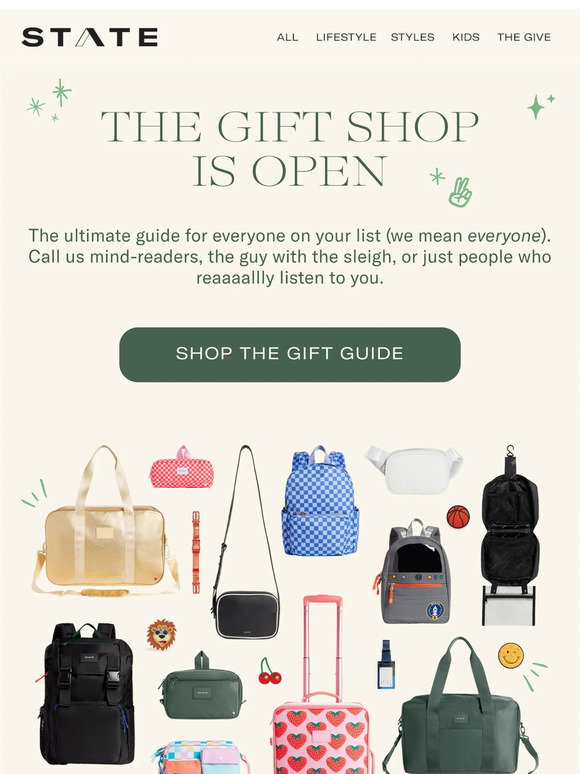 State Bags: THE GIFT SHOP IS OPEN | Milled
