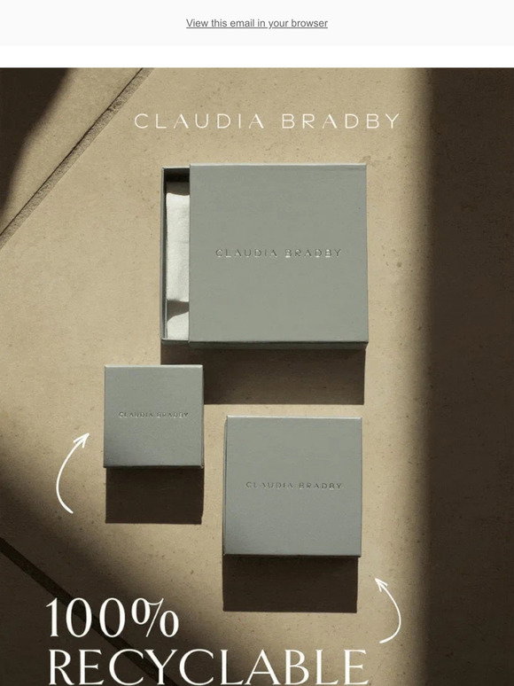 Claudia Bradby: NEW: 100% recyclable Jewellery Boxes | Milled